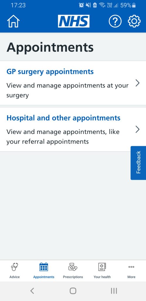 NHS App - Making Appointments - Digital Health Devon